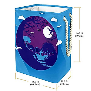 Laundry Hamper Swamp Landscape Collapsible Laundry Baskets Firm Washing Bin Clothes Storage Organization for Bathroom Bedroom Dorm