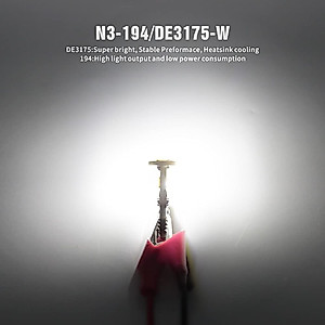SIR IUS LED N3 DE3175 31MM 194 168 2825 Combo LED bulbs white Super Bright 300 Lumens 3030 Chipset for Japanese Car Truck Interiors Dome Map Door Courtesy License Plate Lights pack of 10