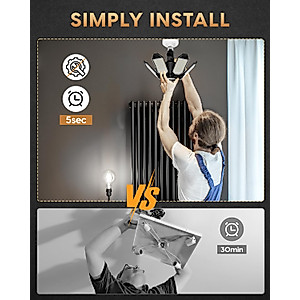 Adiding LED Garage Light, 2 Pack Total 24000Lm Screw in Rotatable LED Shop Light for Barn Ceiling, Shed Angled Roof 6500K Bright Basement Lamp Fit for E26 Bulb Socket for Workshop, Attic, Utility