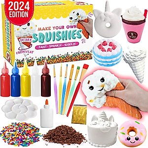 Insnug Paint Your Own Squishies Kit - Sensory Toys Squishy Painting Kit Stress Relief Squishies for Girl Kids Age 4 6 8 10 Slow Rising Squeeze Autism Toys Unicorn Gift Ice Cream Cake Milk Shake Donut