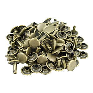 Springfield Leather Company Rivets, Antique Brass, Double Cap Rivets, Medium Size 100pk
