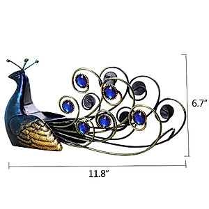 A.B Crew Creative Metal Iron Wine Rack Single Wine Bottle Holder Home Decor(Peacock)