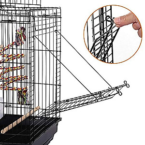 Yaheetech Open Play Top Travel Bird Cage for Conure Sun Parakeet Green Cheek Conure Lovebird Budgie Finch Canary, Small-Size Travel Portable