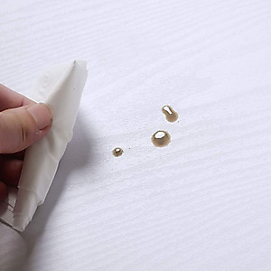 Yifely Solid White Wood Grain Shelving Paper Removable Vinyl Shelf Liner Door Table Cabinet Sticker 17.7 Inch by 9.8 Feet