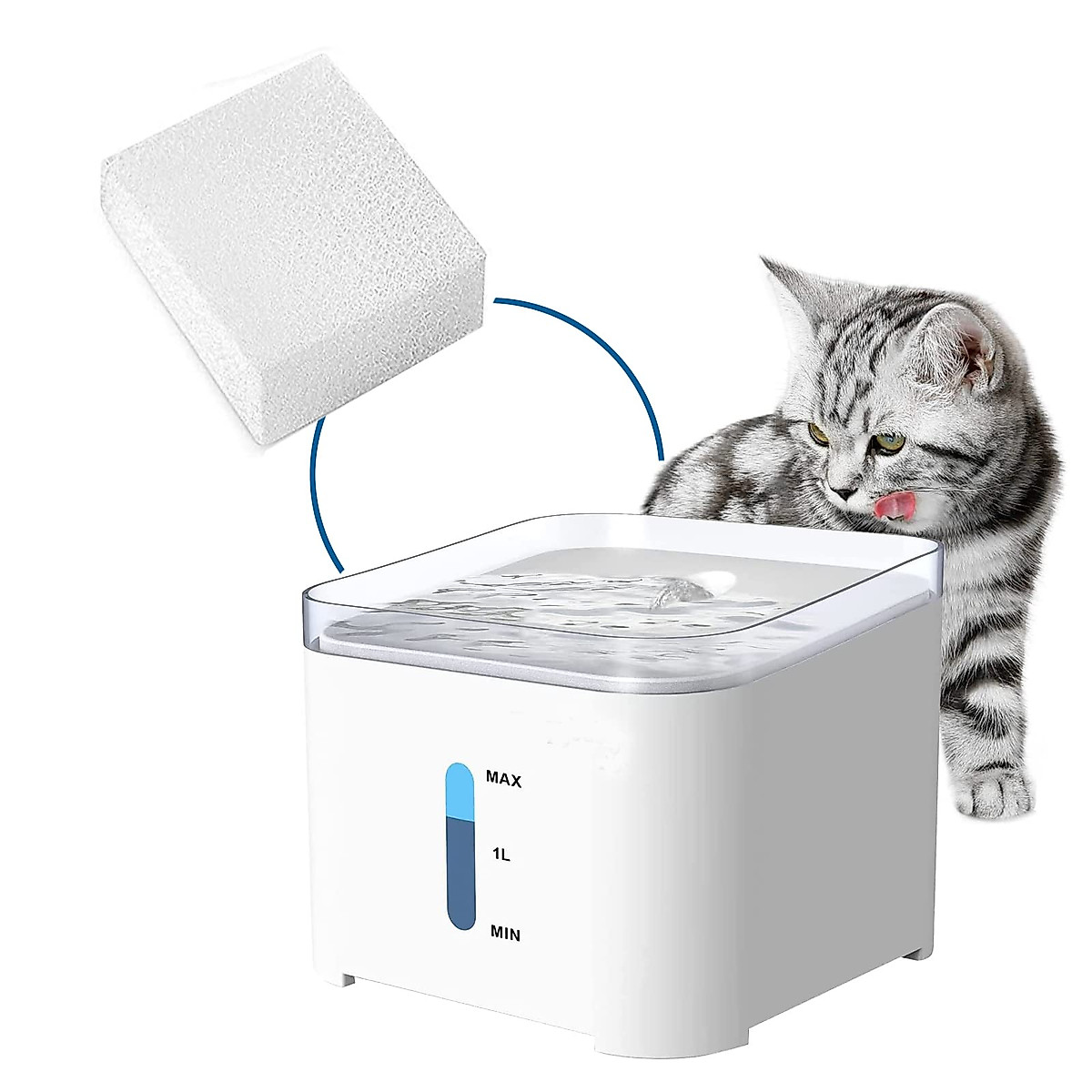 Pet Replacement Sponge Filters Replacement Pre Filter Sponges for 67oz/ 2L Pet Water Fountain Cat Water Foam Filter Dog Drinking Water Sponge Foam Filters for Pet Dog Cat Fountain (12)