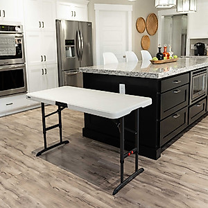 Lifetime 80387 4-Foot Commercial Adjustable Folding Table, Almond