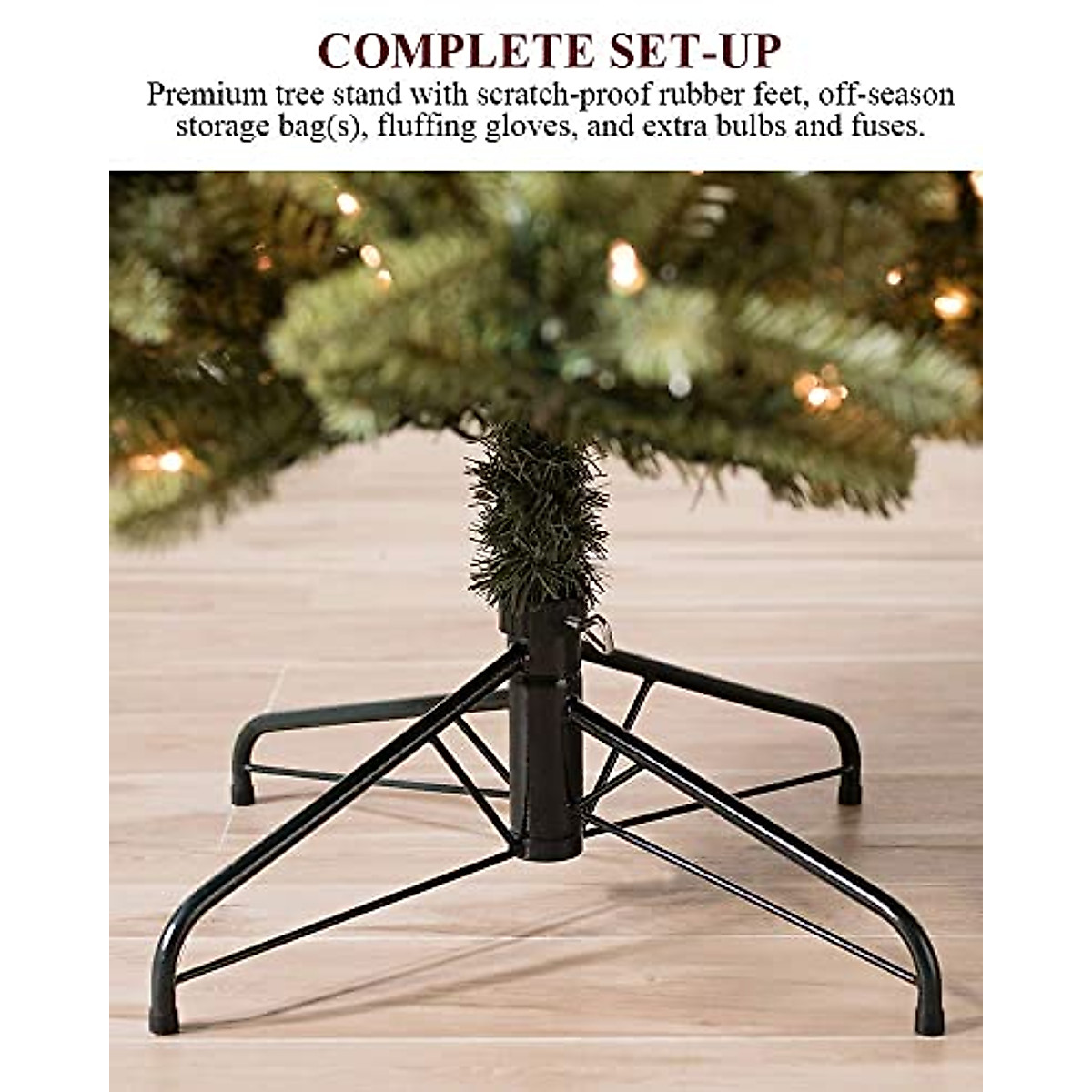 Balsam Hill 7ft Premium Pre-lit Artificial Christmas Tree 'Traditional' Classic Blue Spruce with Clear LED Lights, Storage Bag, and Includes Fluffing Gloves, and Extra Bulbs