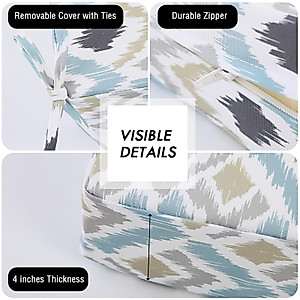 idee-home Outdoor Cushions for Patio Furniture, Outdoor Seat Cushions 24 x 24 with Fade Resistant Waterproof Removable Cover, Deep Seat Replacement Couch Sofa Chair Cushions for Yard Garden