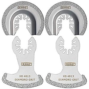 XXGO 4 Pcs Oscillating Multi Tool Diamond Segment Swing Semi Circle Grit Grout Saw Blades XG4002D
