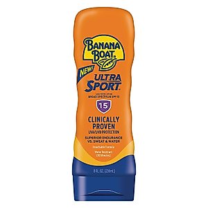 Banana Boat Sport Ultra SPF 15 Sunscreen Lotion, 8oz | Banana Boat Sunscreen SPF 15 Lotion, Oxybenzone Free Sunscreen, Sunblock Lotion Sunscreen, Banana Boat Lotion SPF 15, 8oz