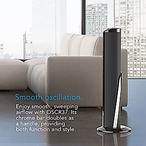 Vornado OSCR37 Oscillating Tower Fan and Air Circulator with Remote, Smooth Oscillation, Timer and Touch Controls, 37-Inch,Black