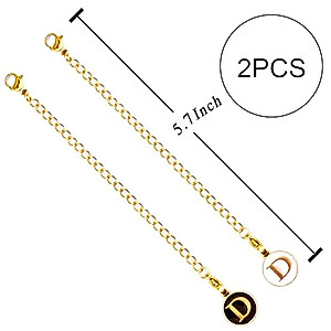 Letter Water Bottle Accessories For Stanley Cup,Water Bottle Letter Chain,2PCS ID Initial Letter Personalized For Stanley Tumbler Cup,Initial Decoration Accessories for Water Bottle Handle(M)