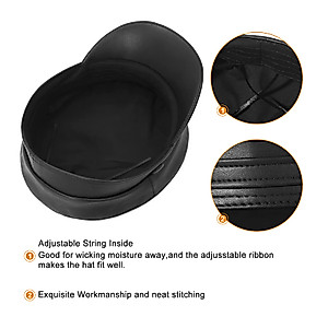 EOZY Women Fashion Newsboy Cap Black PU Leather Cabbie Sailor Fiddler Bakerboy Flat Gatsby Visor Beret Autumn Spring Winter Hats 57cm
