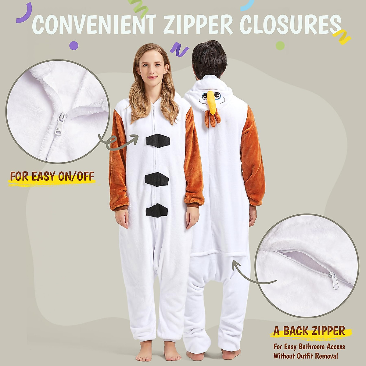 SISKIN Animal Onesie Adult - Halloween Costumes for Women Men Couples Halloween Pajamas Cosplay Animal Onesies L