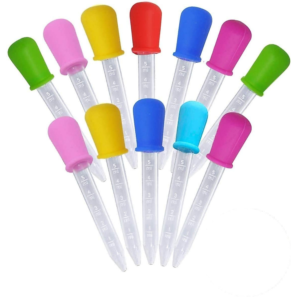 BELLARMOR 5ml Liquid Dropper Medicine Silicone Clear Plastic Eye Dropper No BPA Silicone and Plastic Pipettes for Kids, 12 Pack