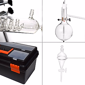Home Distiller Distilling to Making Your Own Essential Oil, Moonshine, Alcohol Distiller Chemistry Lab Glassware Kit,Glass Distilling,Distillation Apparatus 22pcs Kit, 500 ML