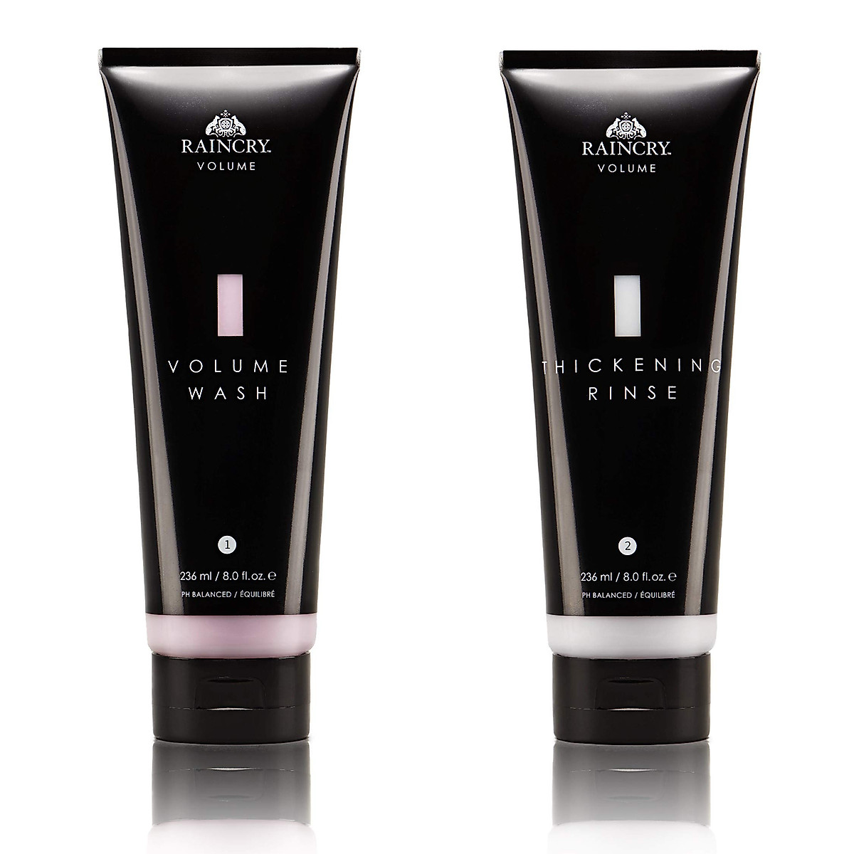 RAINCRY Volume Shampoo & Conditioner Bundle Set - 236mL - For Fine to Normal Hair - Free From Parabens, Sulfates, and Phthalates - Natural, Professional Hair Product