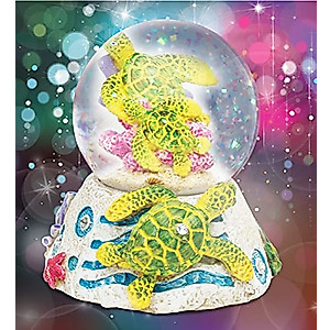 COTA Global Sea Turtle Stone Snow Globe - Sparkly Water Globe Figurine with Sparkling Glitter, Collectible Novelty Ornament for Home Decor, for Birthdays, Christmas, and Valentine's Day