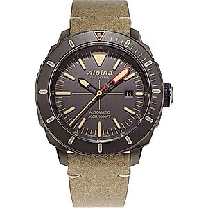Alpina Men's Seastrong Diver 300 GMT Automatic, Luminous Markers, Uni-Directional Bezel, 1,000 Feet WR, 44mm