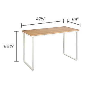 Safco Products Simple Design Table Desk with Sled Base, , Beech Top White Legs (1943BHWH)