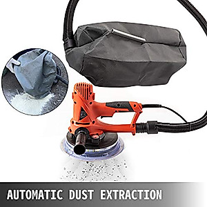 Mophorn Drywall Sander 710W, Electric Drywall Sander with Automatic Vacuum System and LED Light,Variable Speed 1200-2500RPM,Handheld Drywall Sander with a Carry Vacuum Bag and 6 pcs Sanding Discs