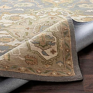 Mark&Day Wool Rugs, 8x10 Roblin Traditional Medium Gray Area Rug, Brown Blue Beige Carpet for Living Room, Bedroom or Kitchen (7'6" x 9'6")