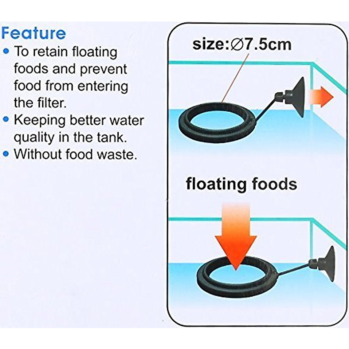 Fish Feeding Round Aquarium Fish Tank Ring Feeder Floating Food Circle 7.5cm