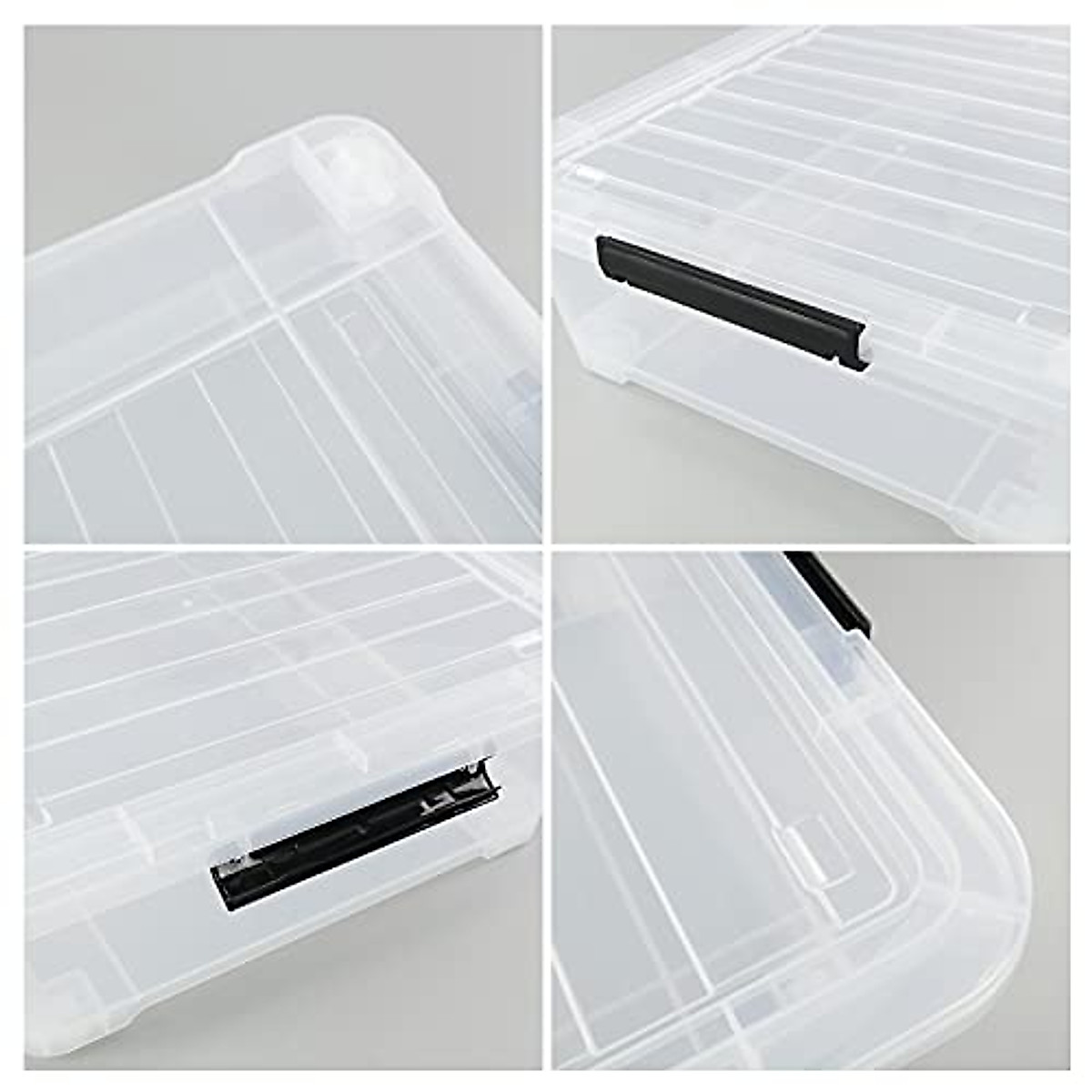 Lesbin 3-Pack Plastic Under bed Storage Box, Clear Latch Bin with Lid, 40 Quart