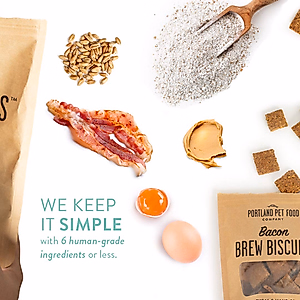 CRAFTED BY HUMANS LOVED BY DOGS Portland Pet Food Company Brew Biscuit Dog Treats (3 x 5 oz Bags Variety Pack) – Mixed Flavors –All Natural, Human-Grade, USA-Sourced and Made