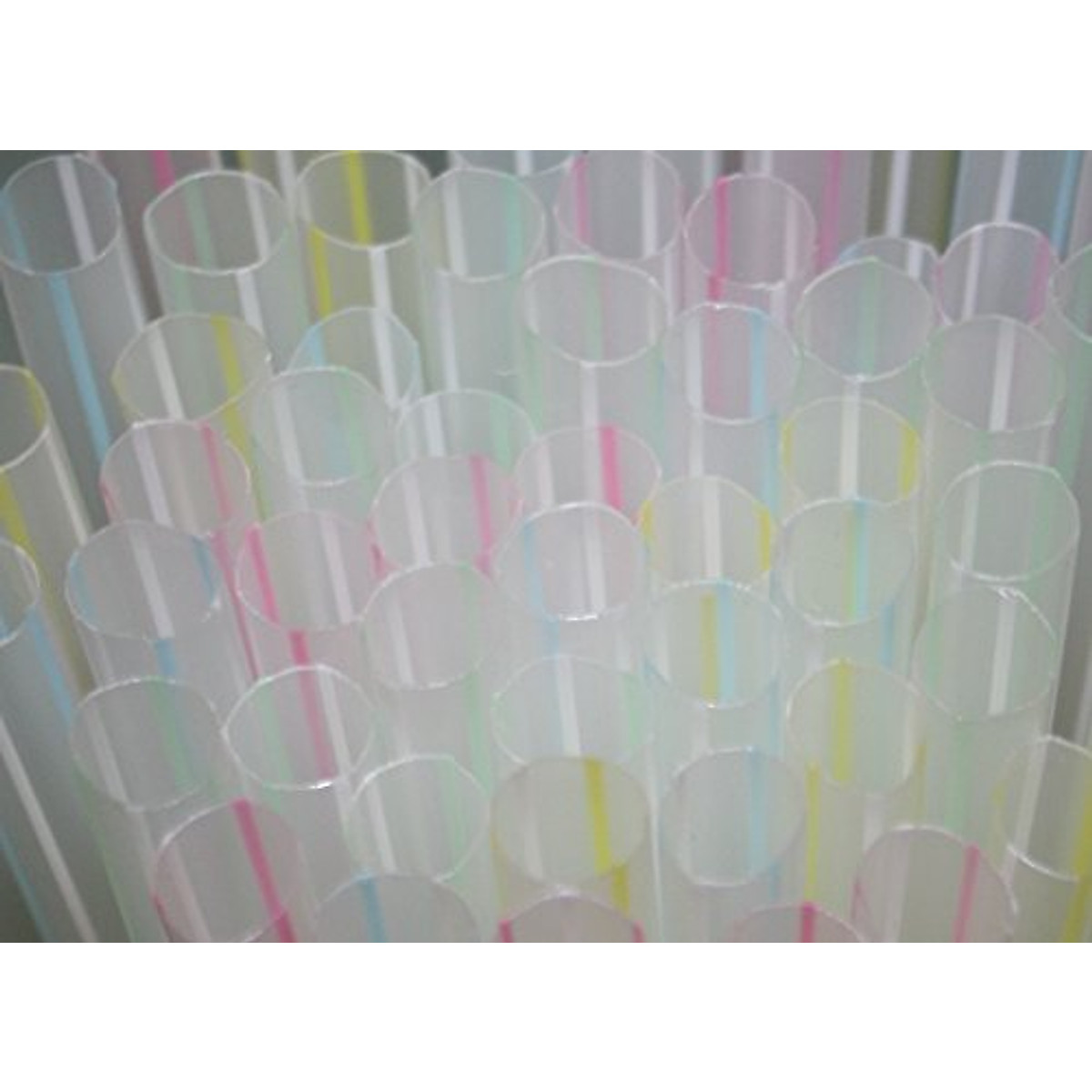 AMKL 120 Count EXTRA WIDE Fat Boba Bubble Tea Smoothie Drinking Straw 8 1/2" Striped. Plastic Rods for Tiered Cake Construction