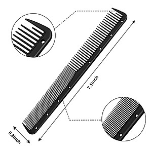 3 Pieces Carbon Fine Cutting Comb Carbon Fiber Salon Hairdressing Comb Hairdressing Comb Heat Resistant Barber Comb (Black)