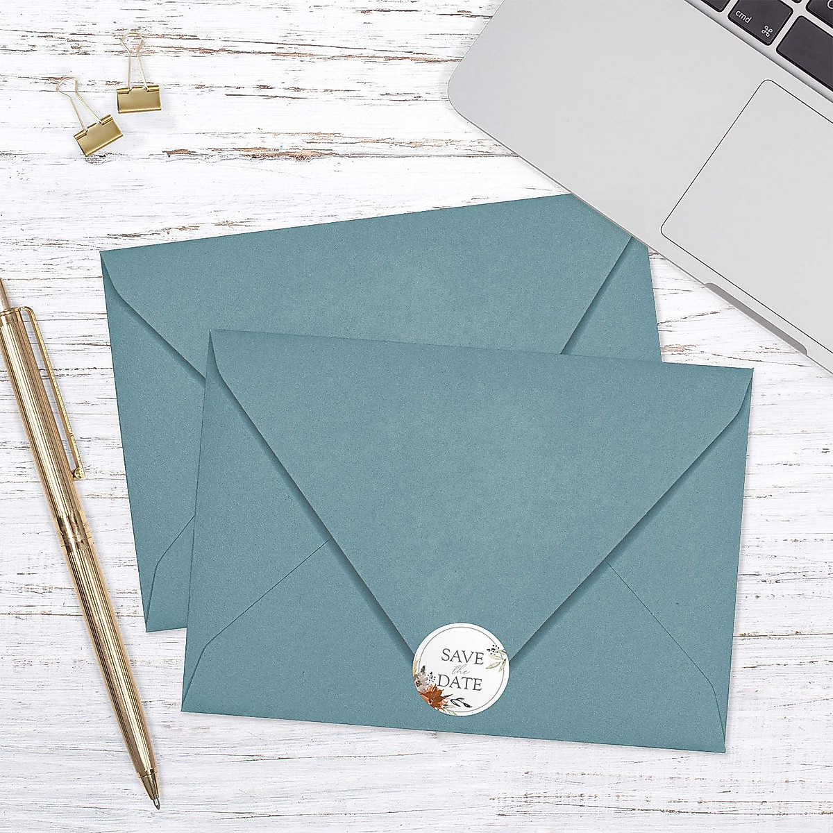 Indie Autumn Floral Save The Date Stickers / 1.5" Fall Wedding Labels / 250 Watercolor Engagement Stickers