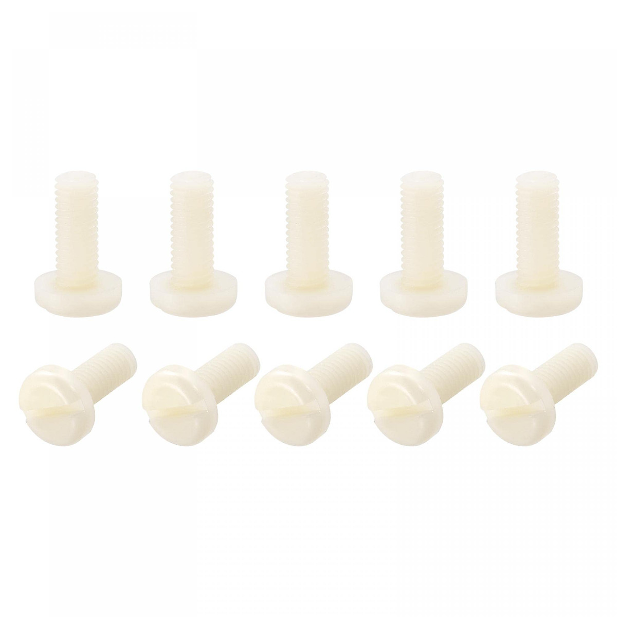 uxcell Nylon Machine Screws, M8x20mm Slotted Pan Head Fasteners Bolts for Electronics, Communications, Equipment, 40Pcs