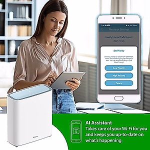 D-Link Eagle Pro AI AX3200 Mesh WiFi 6 System- 2 Pack- 8-Streams, 802.11ax Router, Dual Band, OFDMA, MU-MIMO, Voice Control with Google Assistant and Amazon Alexa, (M32/2)