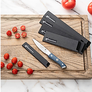 Restaurantware Sensei 6 x 1 Inch Knife Sleeve, 1 BPA-Free Knife Protector - Fits Steak Knife, Felt Lining, Black Plastic Knife Blade Guard, Durable, Cut-Proof
