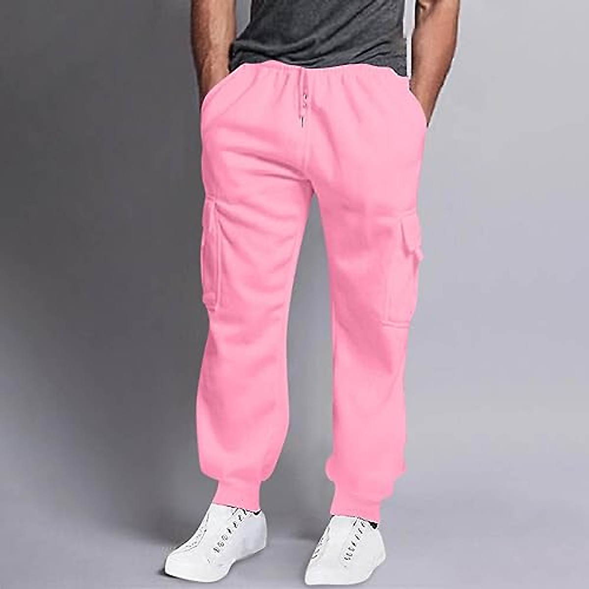 Combat Rip-Stop Camo Cargo Work Pants Trousers with Multi Pockets Men's Winter Cargo Pants Thick Fleece Joggers Loose Sport Long Trousers Male Casual Warm Sweatpants Pants ZHOUUSSALE310096270