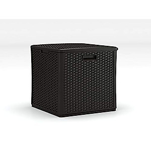Suncast 60 Gallon Resin Outdoor Patio Storage Box, Java