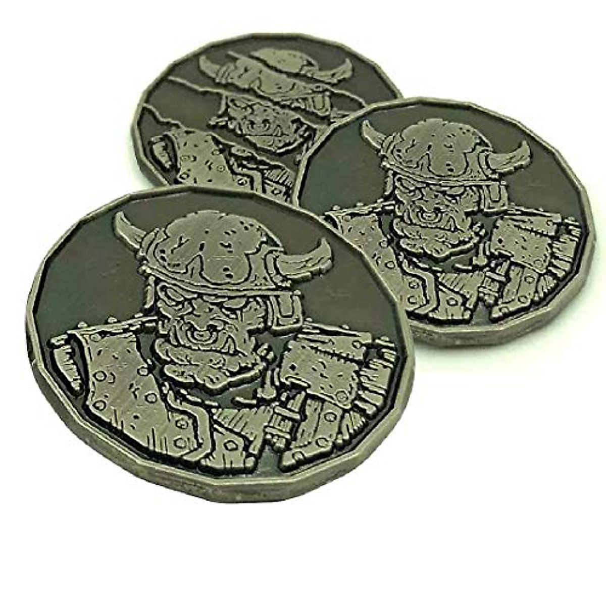 Orc Monster Coin Tokens (5 Pack) || Army of Orcs Coins || Metal Coins || Solidier Coins || RPG || Miniature Tokens || Adventure Coins || D&D Play || Miniature and Tabletop Gaming