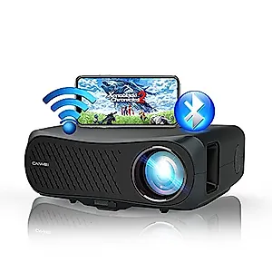 True 1080P 4K Android Projector WiFi 5G/2.4G, 8000Lumens FHD 1080P Bluetooth Projectors with Apps 10000:1 High Contrast Home Theater Smart TV Projector Airplay Wireless Sync HDMI Support