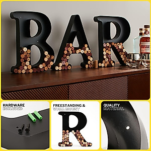 DECOMIL Wine Cork Holder (A-Z) (Letter R) | Decorative Wine Letters Cork Holder (R) | Wall Art Cork Holder Decor ®