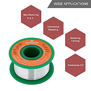 Ultra-Thin Solder Wire 0.01in (0.3mm) Rosin Core Flux 2.5, Lead Free Solder Wire Sn99 Ag0.3 Cu0.7 Flow 50g Electronics Soldering Electric Solder