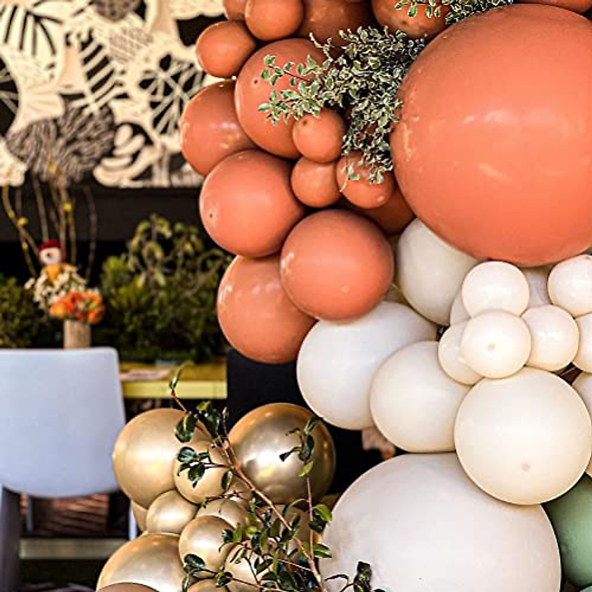 Brown And Green Balloon Garland Kit Olive Green Coffee White Sand Brown Gold Metallic 157PCS Latex Balloons For Baby Shower Jungle Safari Wild One Woodland Theme Party Decorations