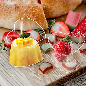DOITOOL 20PCS Clear Dessert Cup 2. 3 oz Mini Dessert Cup, Clear Plastic Parfait Appetizer Cups Heart Shaped Dessert Serving Cups for Parties, Events, Catering (5. 5 x 5. 5cm)