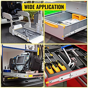 VEVOR Drawer Slides 18inch, 1 Pair Locking Drawer Slides 500lbs Load Capacity, Side Mount Ball Bearing, 3-Fold Full Extension