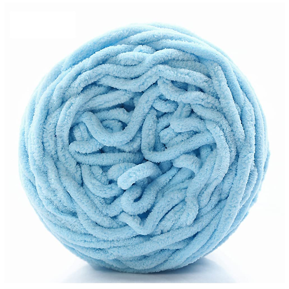 YingRen Pure Color Cute Soft Knitting Chunky Towelling Wool Ball Skein Scarf Yarn - Perfect for Any Knitting and Crochet Mini Project Blue 100g