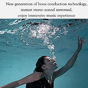 IKXO Waterproof Bone Conduction Headphones Bluetooth 5.0 Wireless Earbuds IPX8 Open Ear Underwater Bluetooth Gym Headphones with Microphone for Swimming Running, Sports