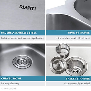 Ruvati 30-inch Undermount 16 Gauge Stainless Steel Kitchen Sink Single Bowl - RVM4250