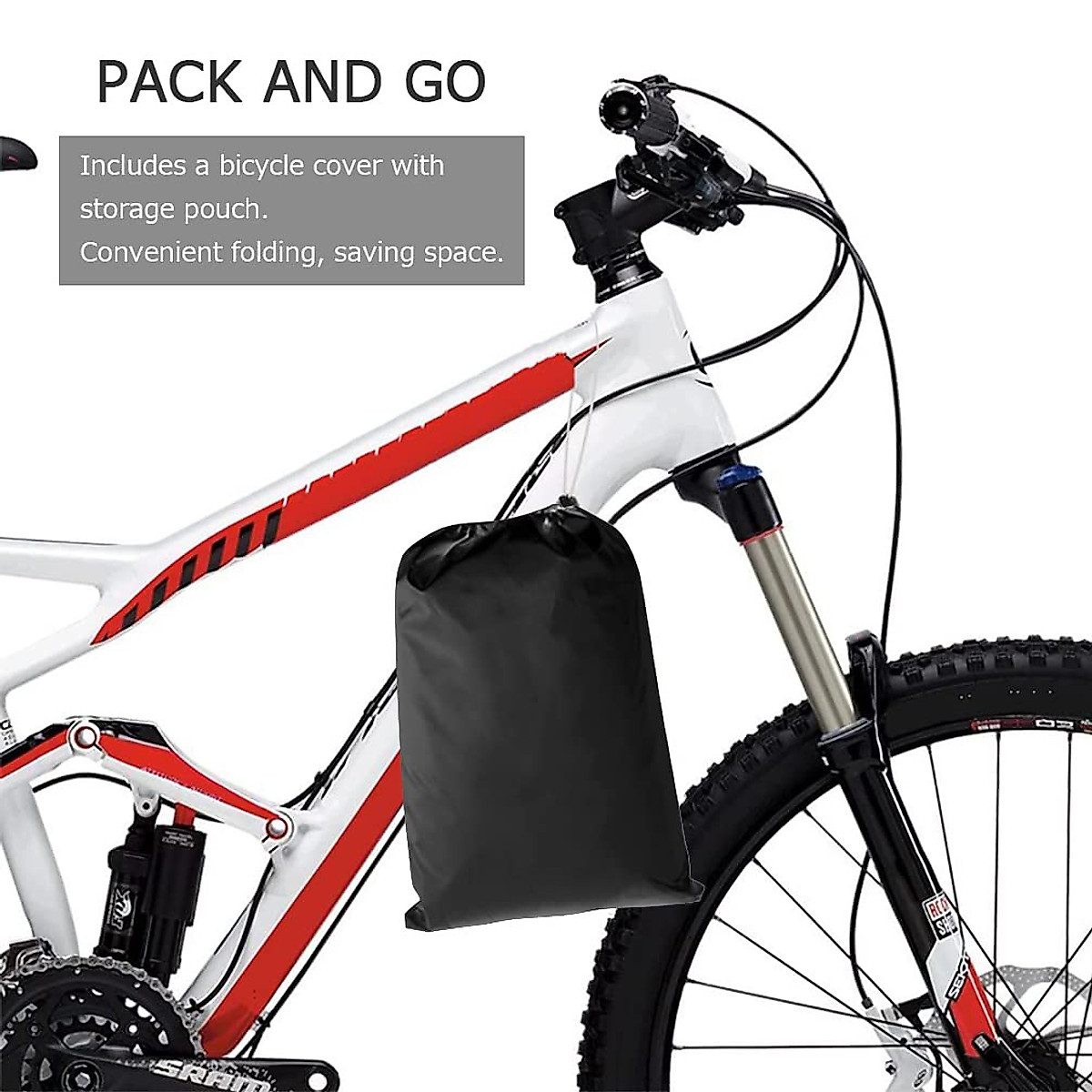 Maveek Bycicle Cover for 2 Bikes Waterproof Cycle Dirt Bike Outdoor Rain Dust Snow Water Wind Sun Resistant UV Protection Winter Summer Cold All Weather Indoor Garage Storage Road Mountain Bike