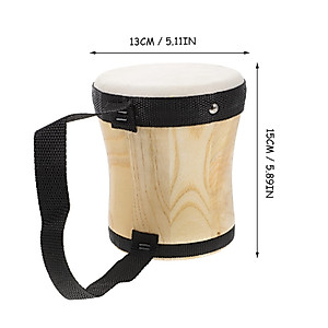 Vaguelly Kid Bongo Drum With Drum Stick Wood Percussion Musical Instrument for Kids Adults Beginners, 13cm