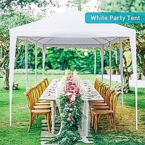 10'x30' Party Tent, Outdoor Tents for Parties, Wedding and Birthday, White Large Canopy Tent with 8 Removable Sidewalls & Transparent Windows, Outside Gazebo Event Tent for Garden, Patio and Backyard